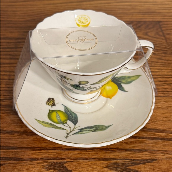 Grace | Other | Grace Teaware Lemon Tea Cup And Saucer Set New | Poshmark